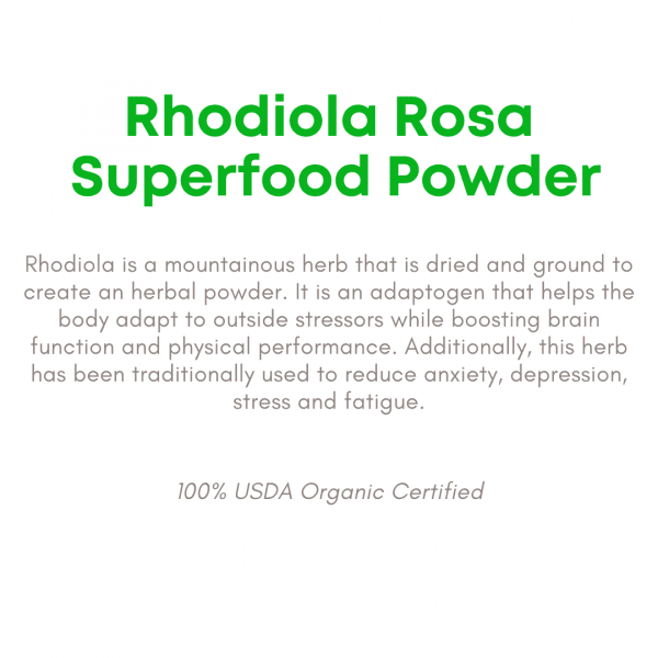 Organic Rhodiola Rosea Powder 100g - Dr. Botanical Health